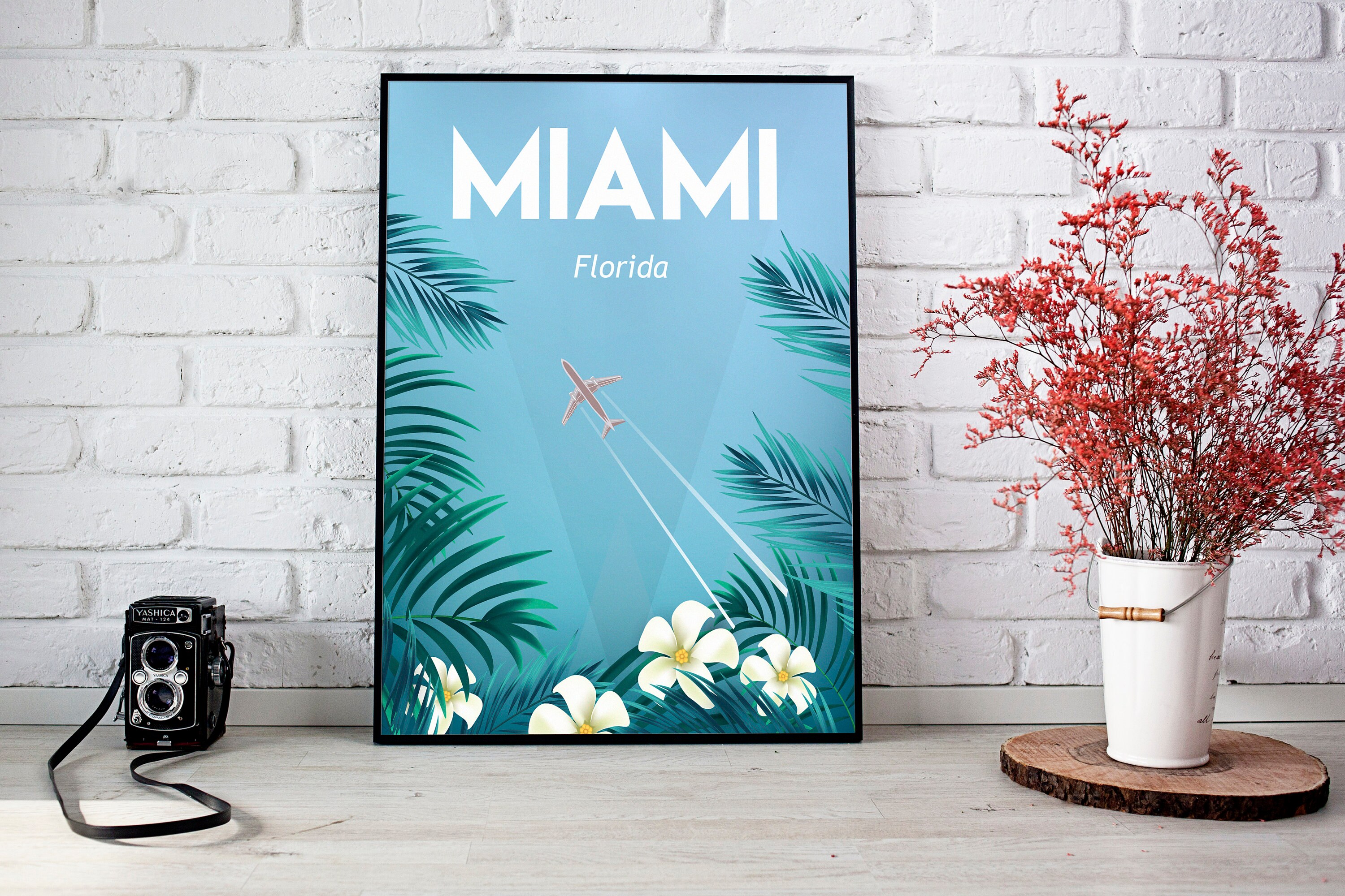 Miami Florida Travel Poster Wall Art Poster Home & Living - Etsy UK
