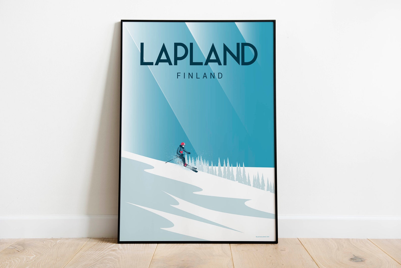 Lapland Finland Travel Poster - Wall Art Print Scandinavia Poster ...