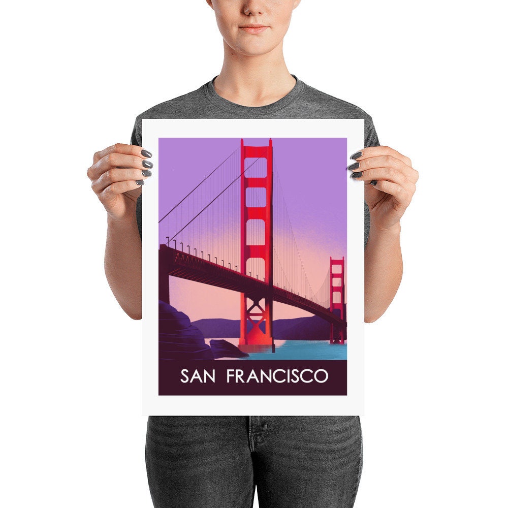 Golden Gate Bridge | Vintage Travel Poster | Enhanced Matte Paper ...