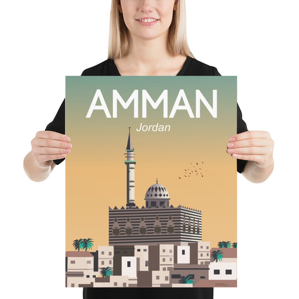 Amman Jordan Travel Poster Wall Art Poster Print Sizes: - Etsy