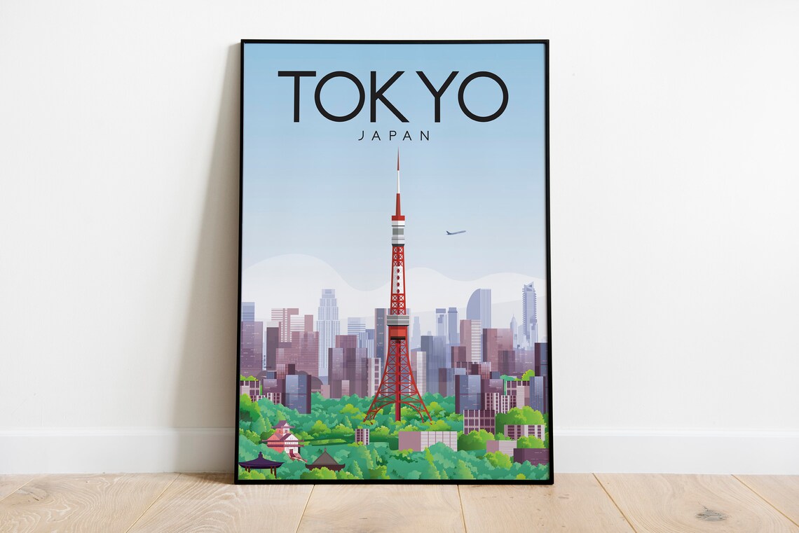 Tokyo Japan Travel Poster Digital File Insta Dowload Size - Etsy