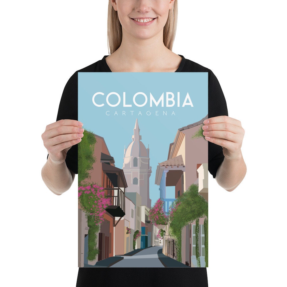 Colombia Cartagena Travel Poster Wall Art South America Travel Poster ...