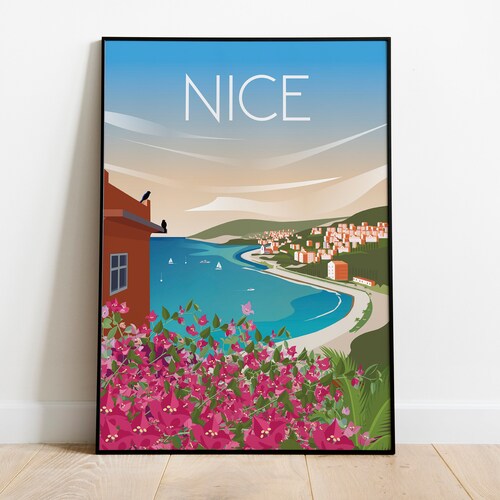 Nice France Travel Poster Wall Art Size 16x20 Inches - Etsy
