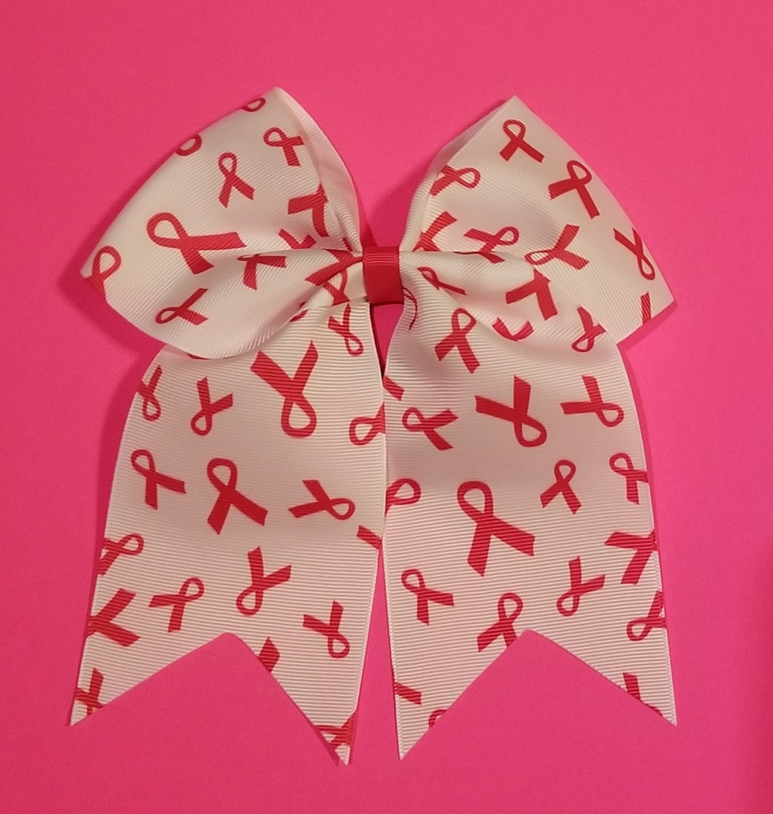 Breast Cancer Pink Ribbon Cheer Bow - Etsy
