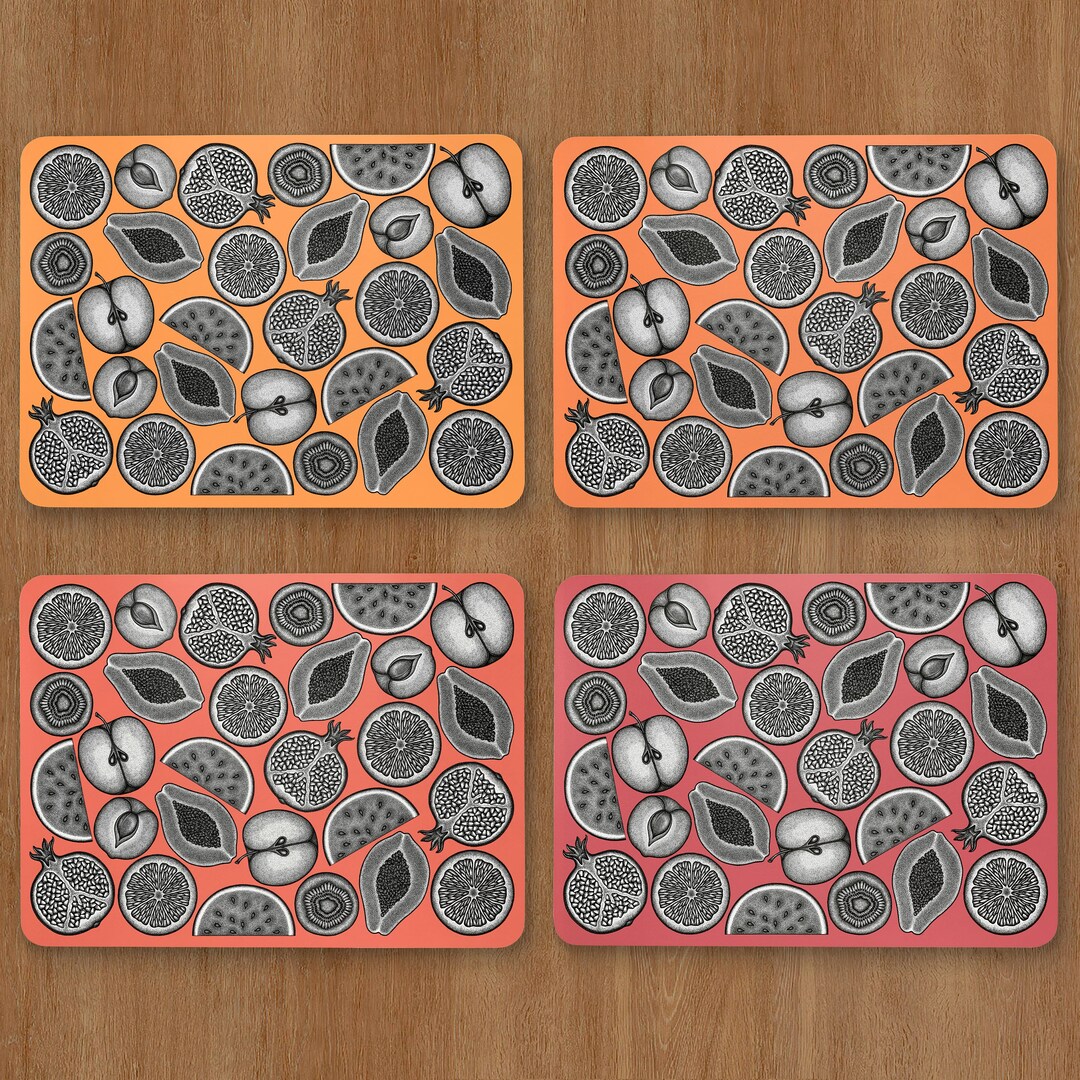 Fruit Design Placemats / Table Mats (multicolour) - Set of 4 - Etsy