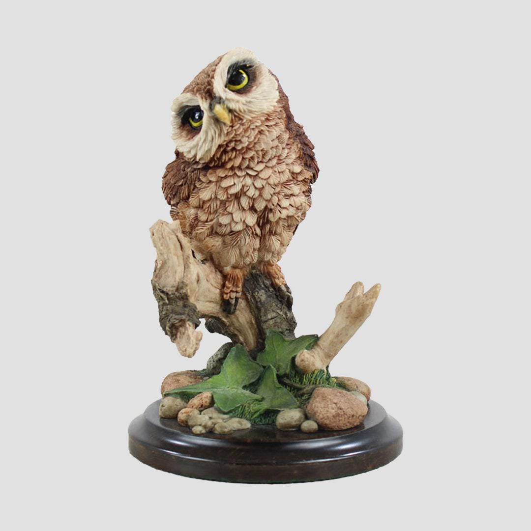 Tawny Owl on Tree Stump Border Fine Arts Birds - Etsy