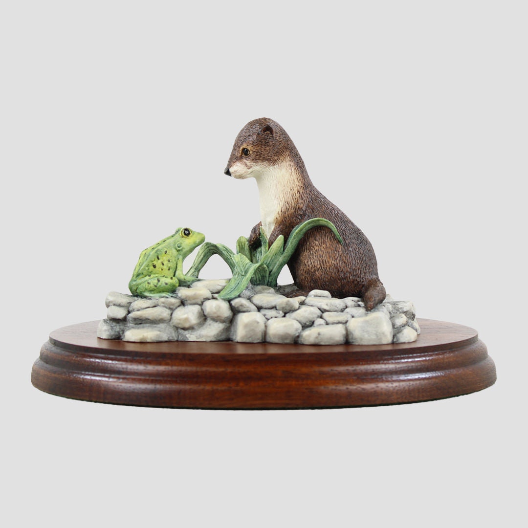 Otter Kit and Frog on Plinth Border Fine Arts - Etsy