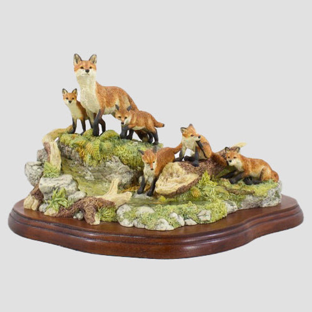 Family Outing Border Fine Arts Foxes - Etsy