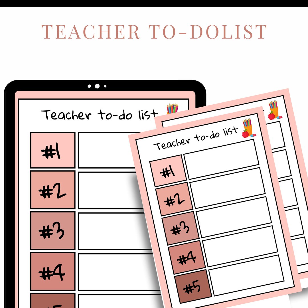 Teacher to Do List, Printable to Do List, Teacher Organizer, Teacher to ...