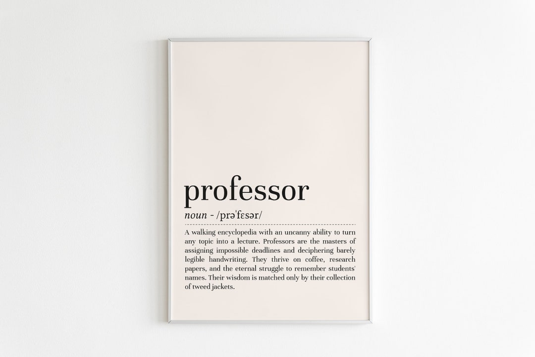 Professor Definition Print, Professor Wall Art, Definition Print ...