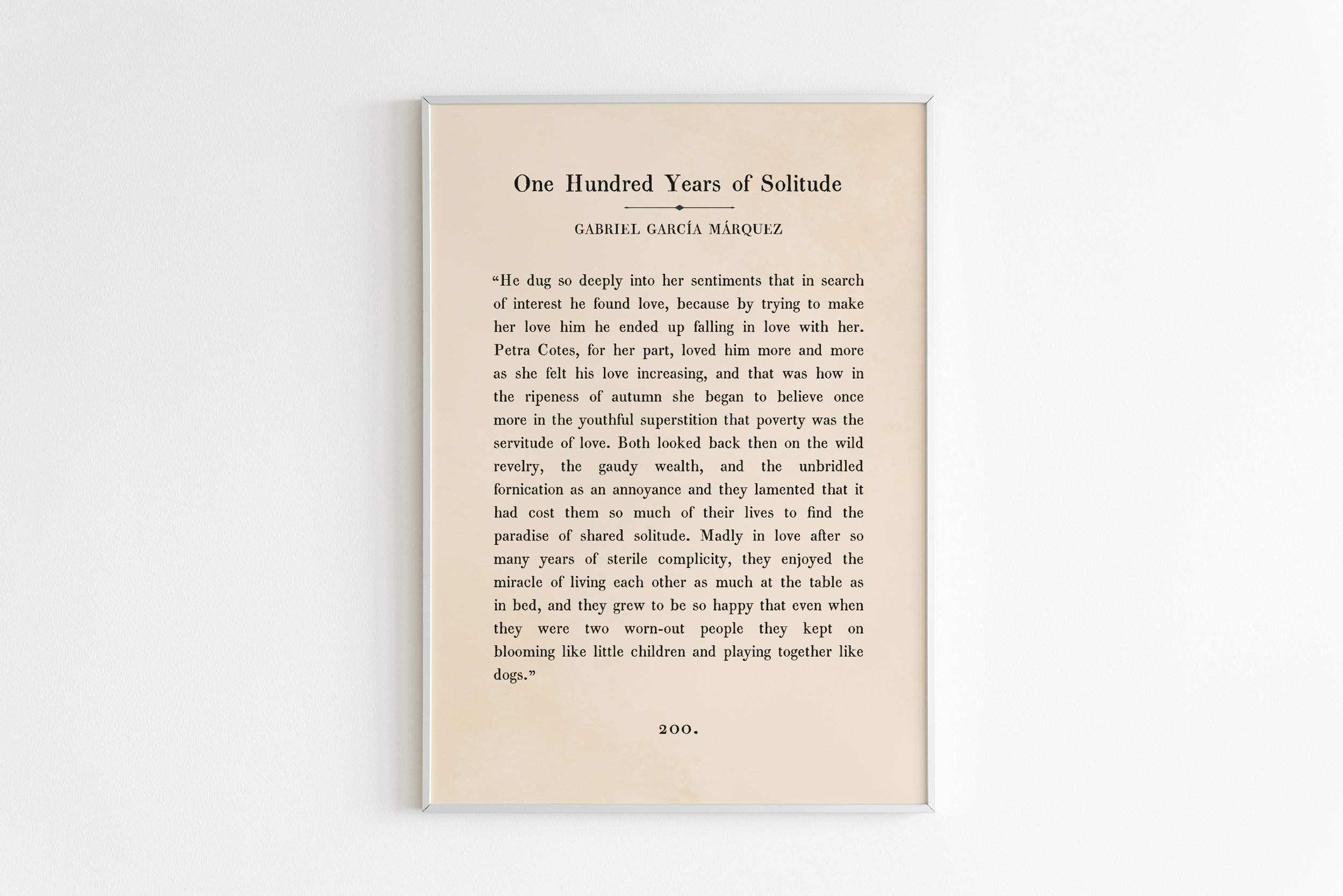 One Hundred Years of Solitude Printable Wall Art, Book Quote Print ...