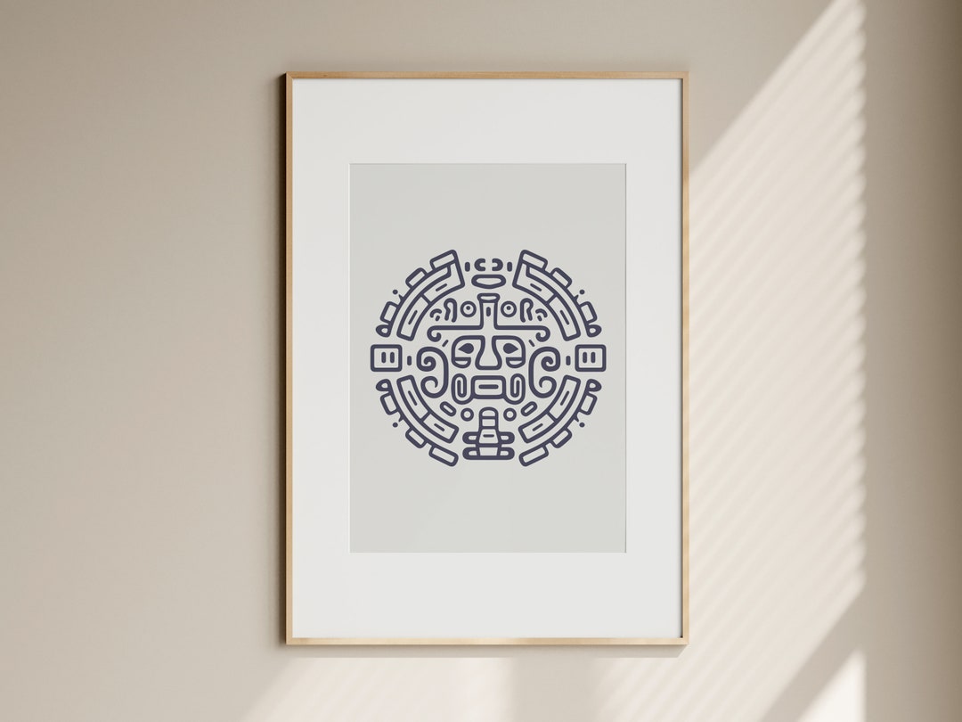 Mayan Gliphs Print | Mayan Wall Art | Mayan Art Print | Mayan Print ...