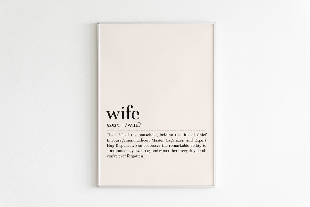 Wife Definition Print: Minimalist Wall Art (digital Download) - Etsy