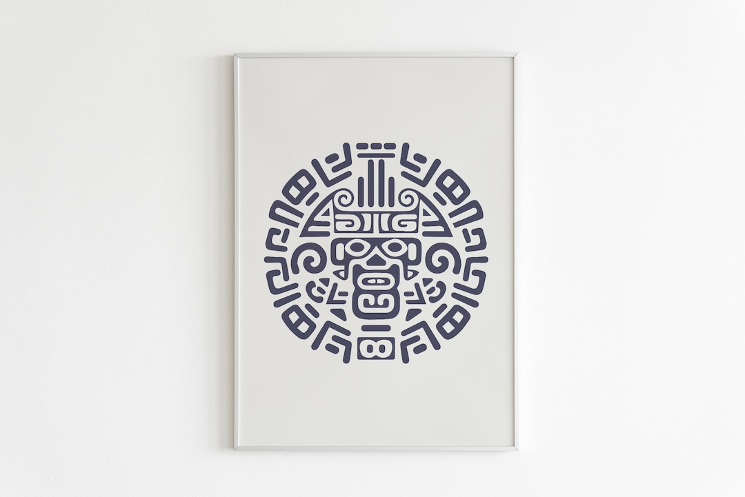 Mayan Gliphs Print | Mayan Wall Art | Mayan Art Print | Mayan Print ...