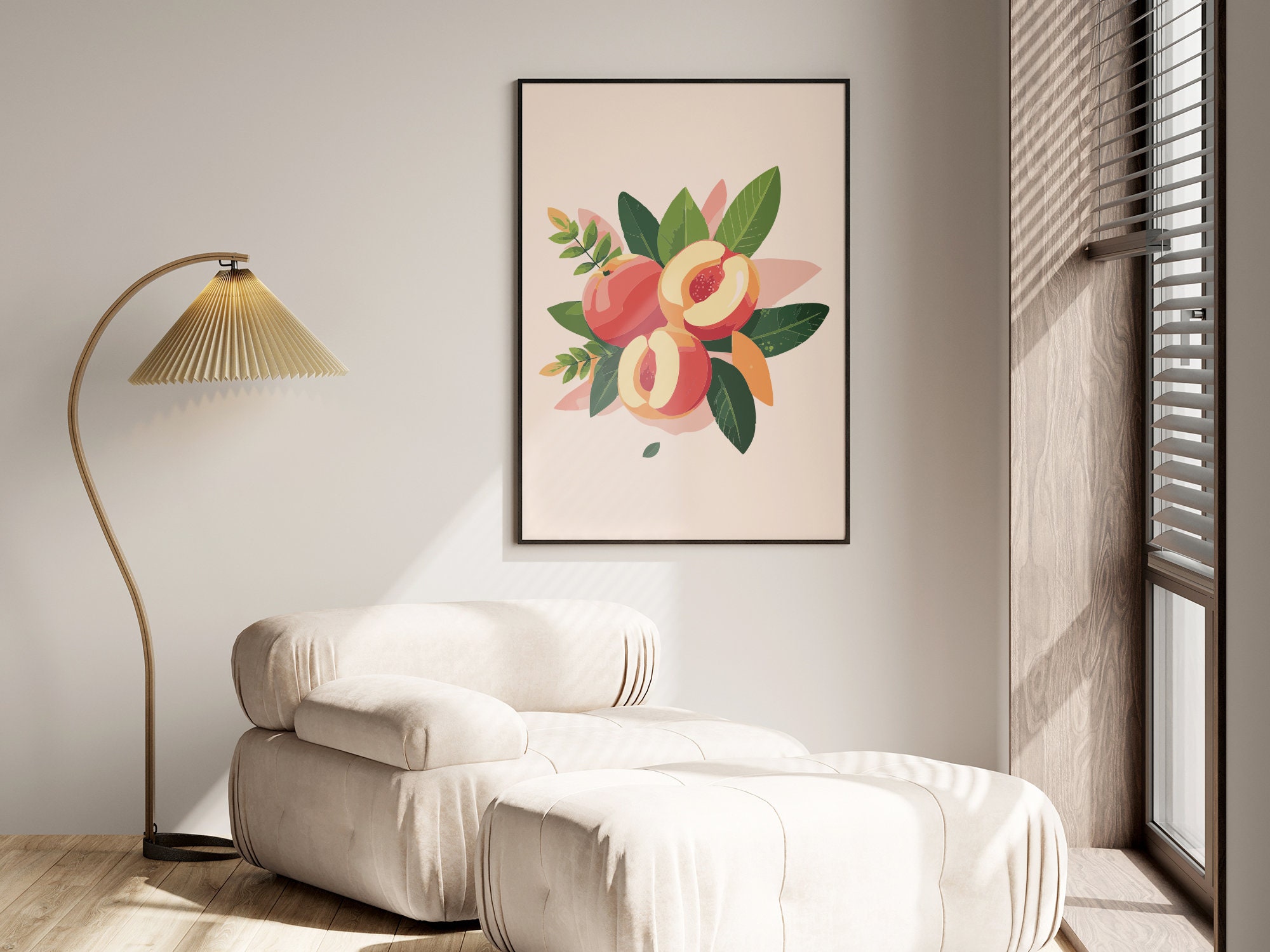 Peach Tree Print Wall Art Peach Printable Peach Art Print - Etsy