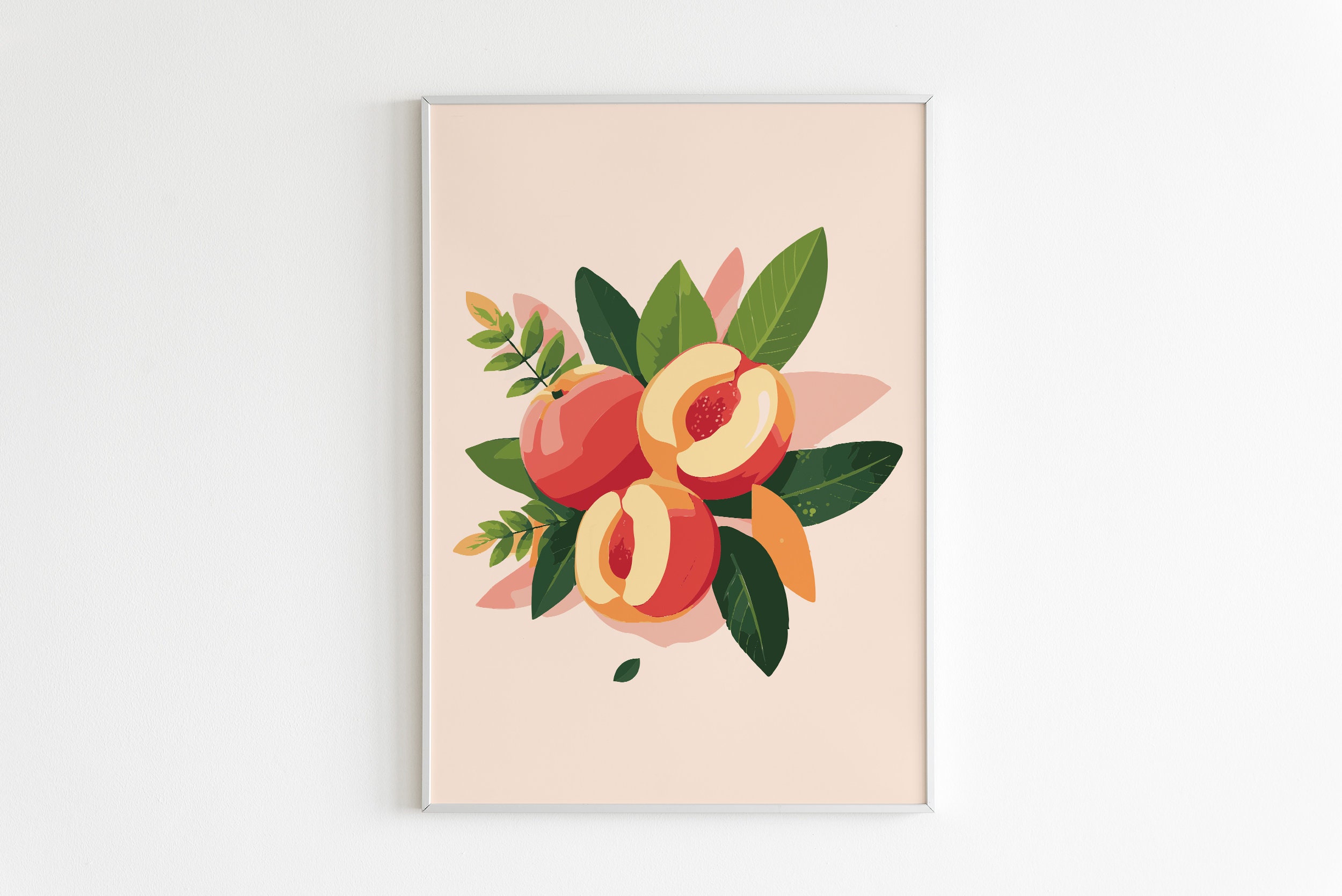 Peach Tree Print Wall Art, Peach Printable, Peach Art, Print Botanical ...