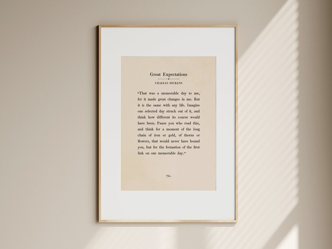 Great Expectations Printable Wall Art, Book Quote Print, Charles ...