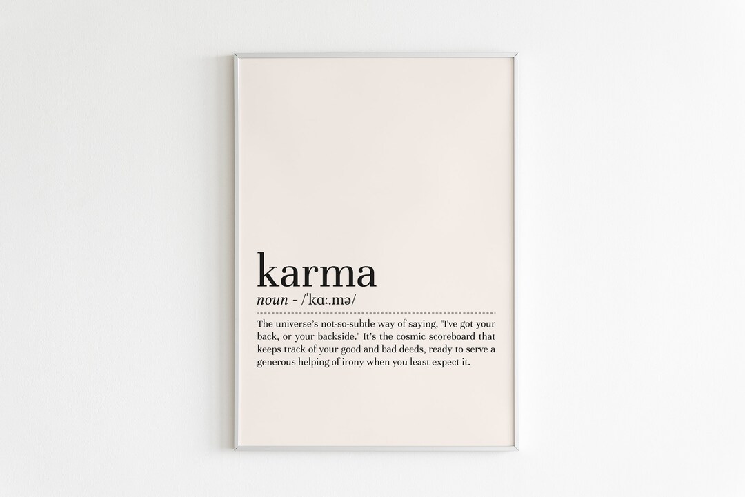 Karma Definition Print, Karma Wall Art, Definition Print, Karma Poster ...