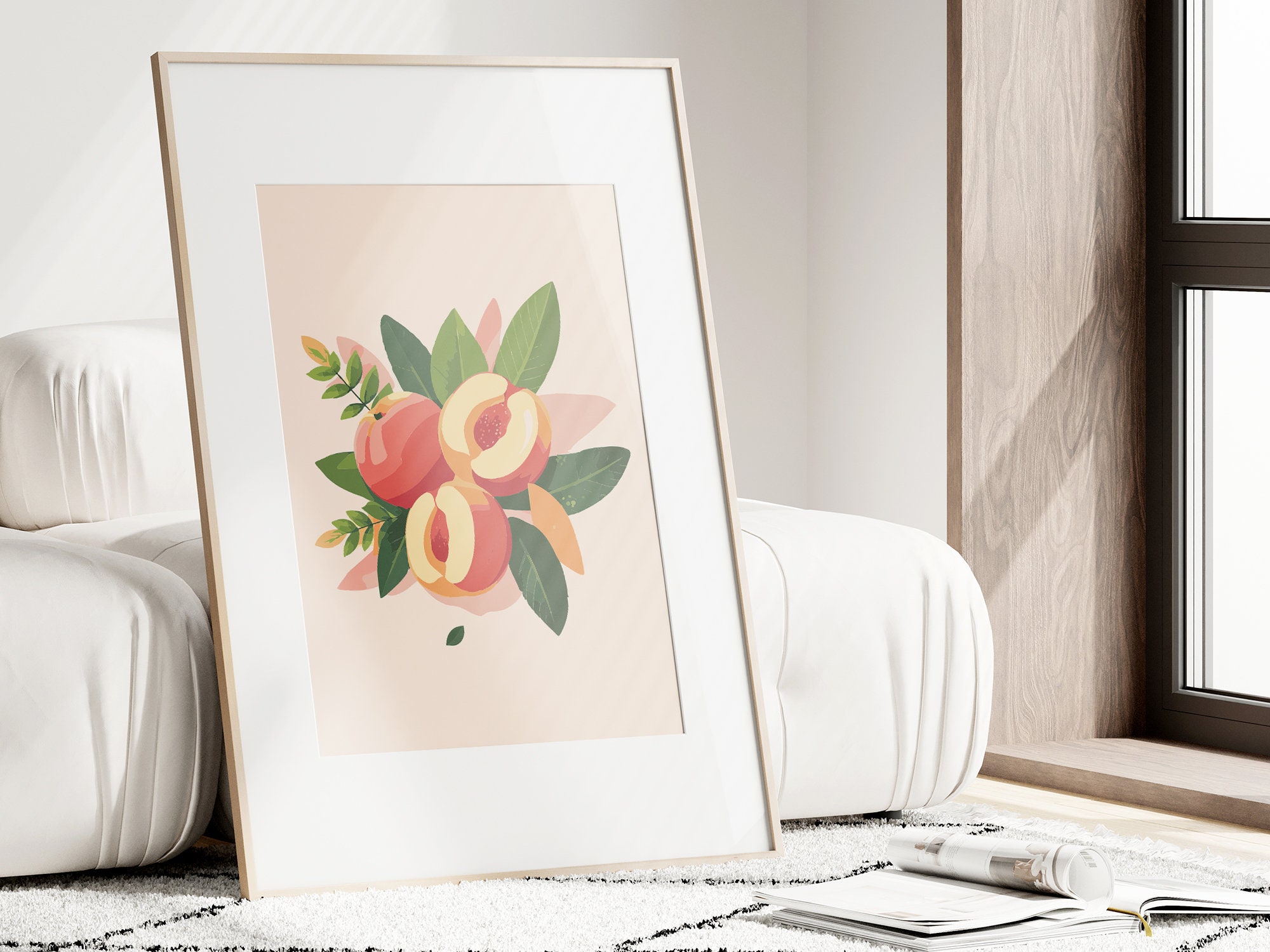 Peach Tree Print Wall Art, Peach Printable, Peach Art, Print Botanical ...