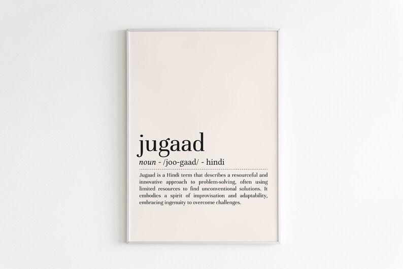 Jugaad Definition Print: Minimalist Wall Art (digital Download) - Etsy