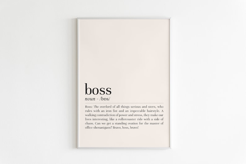 Boss Definition Print, Boss Wall Art, Definition Print, Boss Poster ...
