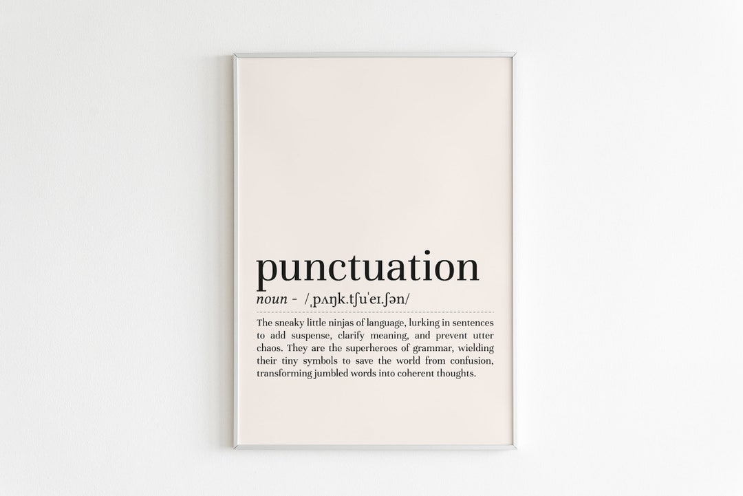 Punctuation Definition Print, Punctuation Wall Art, Definition Print ...
