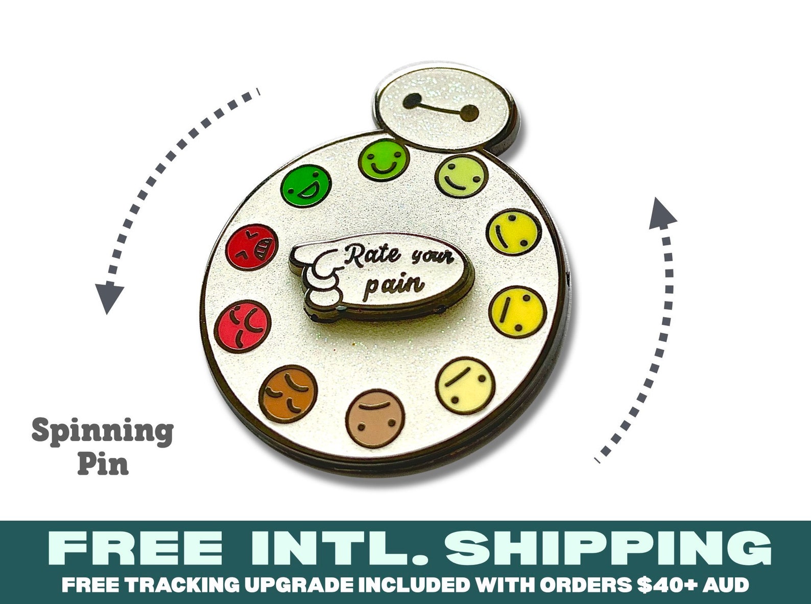 Rate Your Pain Spinner Pin Therapist Doctor Medical Robot - Etsy