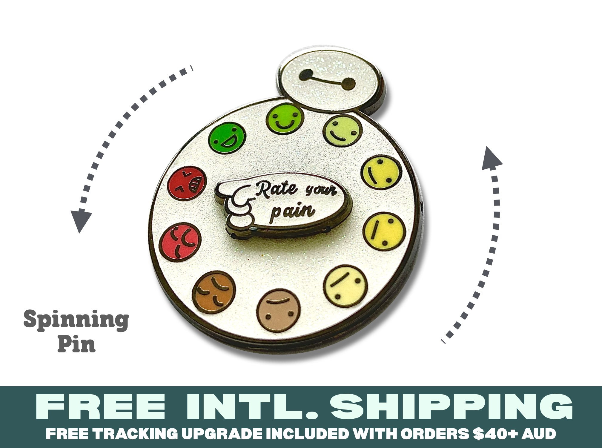 Rate Your Pain Spinner Pin Therapist Doctor Medical Robot - Etsy