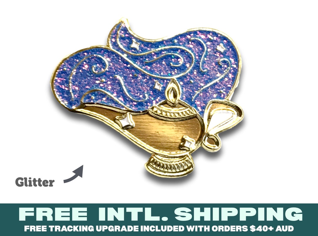 ENAMEL LAPEL PIN: Genie Wishing Lamp - Etsy