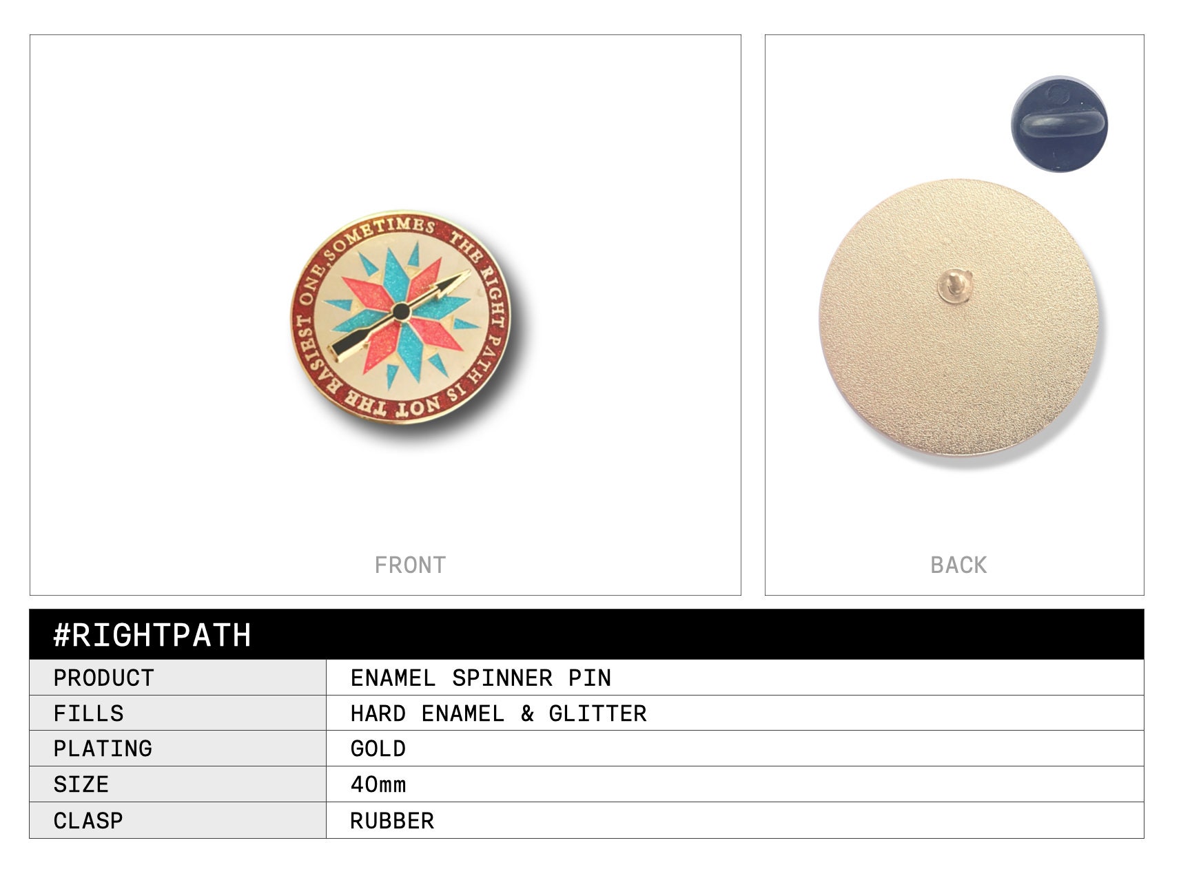 Compass Spinner Pin Sometimes the Right Path is Not the | Etsy