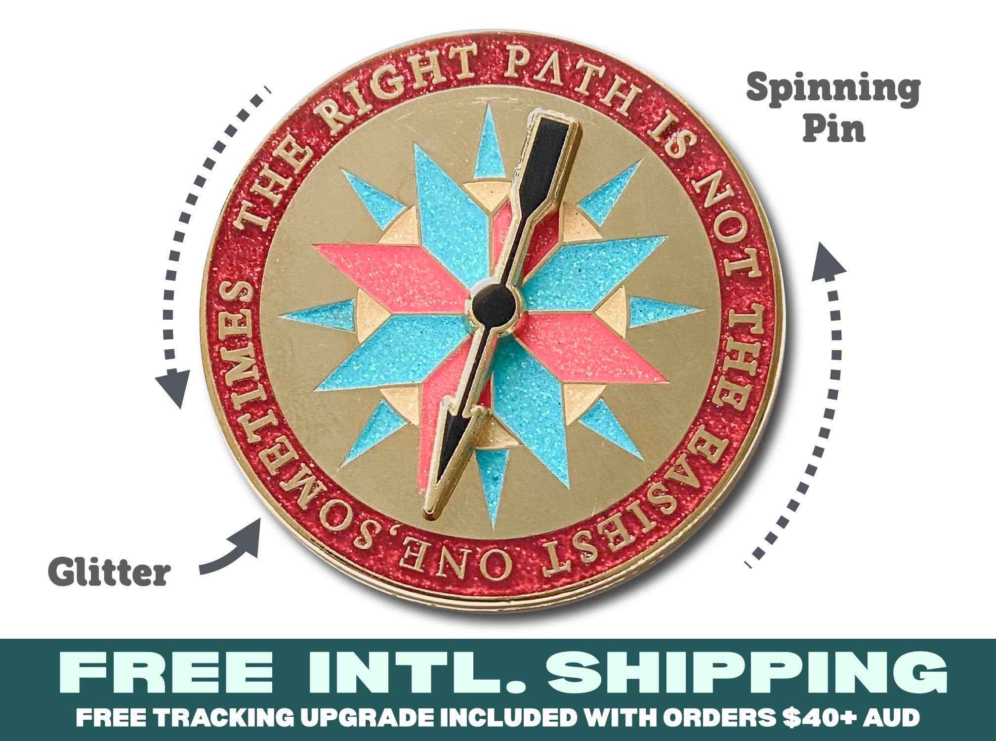 Compass Spinner Pin Sometimes the Right Path is Not the | Etsy