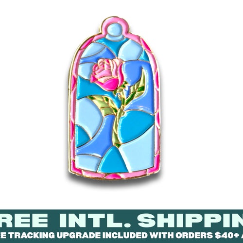 Beauty & the Beast Enchanted Rose Enamel Pin - Etsy