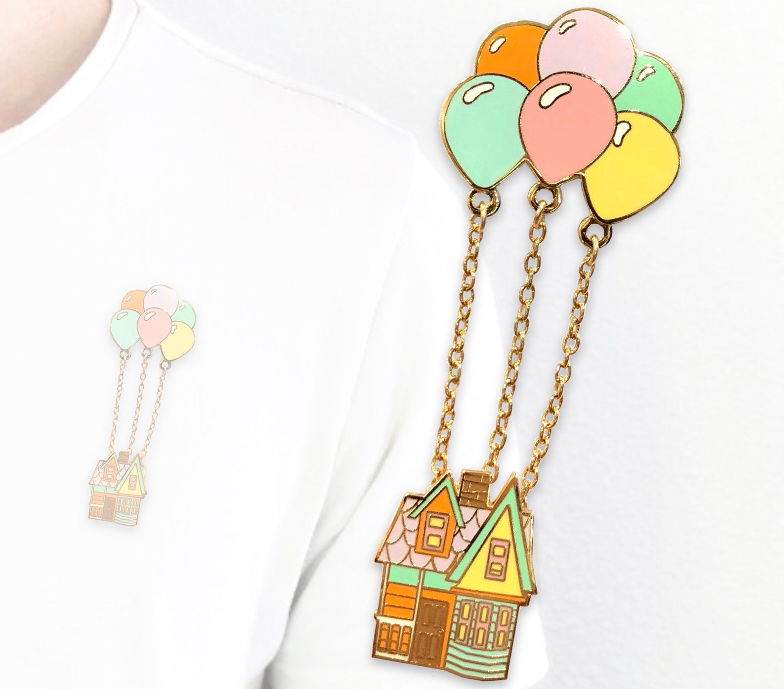 ENCHANTED ENAMEL PINS (discounted) : up House Chain Beauty Beast Rose ...