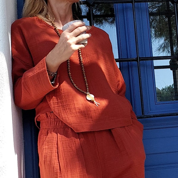 Embroidered White Muslin Women Blouse, Short Sleeve Gauze Cotton Top ...