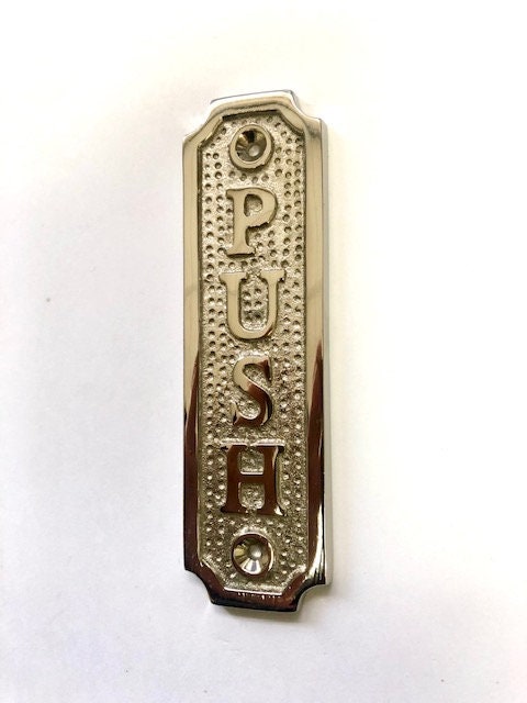 PUSH Door Sign Made From Solid Brass With a Choice of Finish. Brass ...