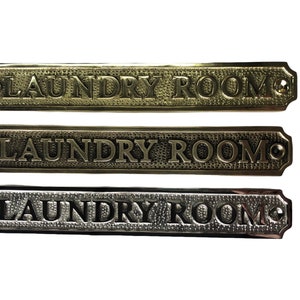 Larger Laundry Room Solid Brass Door Sign With a Choice of Finishes ...