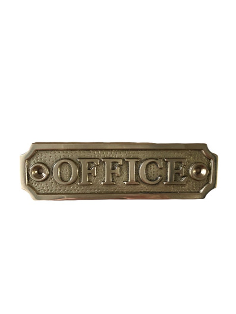 Office Door Sign Made From Solid Brass With a Choice of - Etsy
