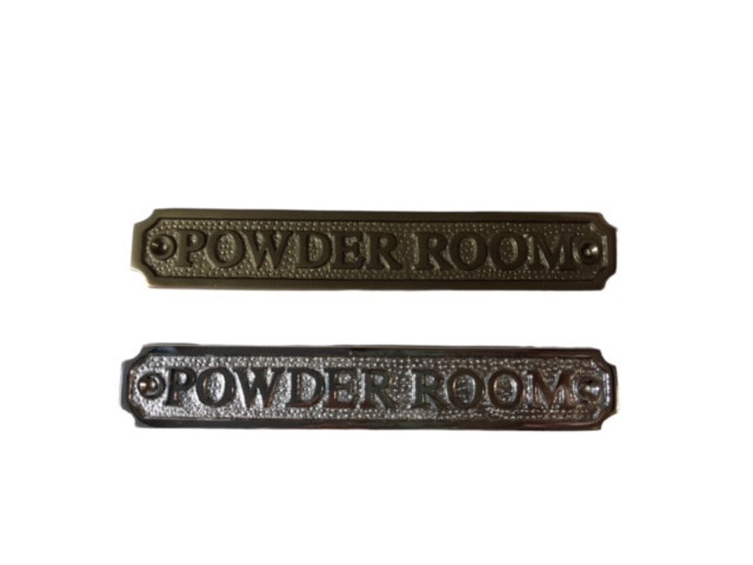 Powder Room Door Sign Made From Solid Brass Choose Finish. Brass ...