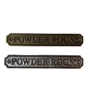 Powder Room Door Sign Made From Solid Brass Choose Finish. Brass ...