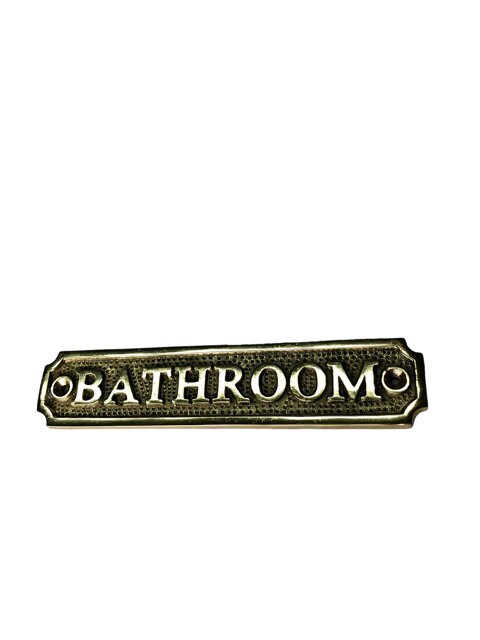 Bathroom Door Sign Available in Three Finishes Nickel - Etsy