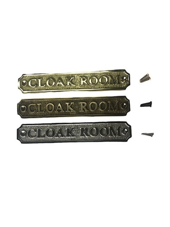Cloak Room Solid Brass Door Sign Available in a Choice If - Etsy