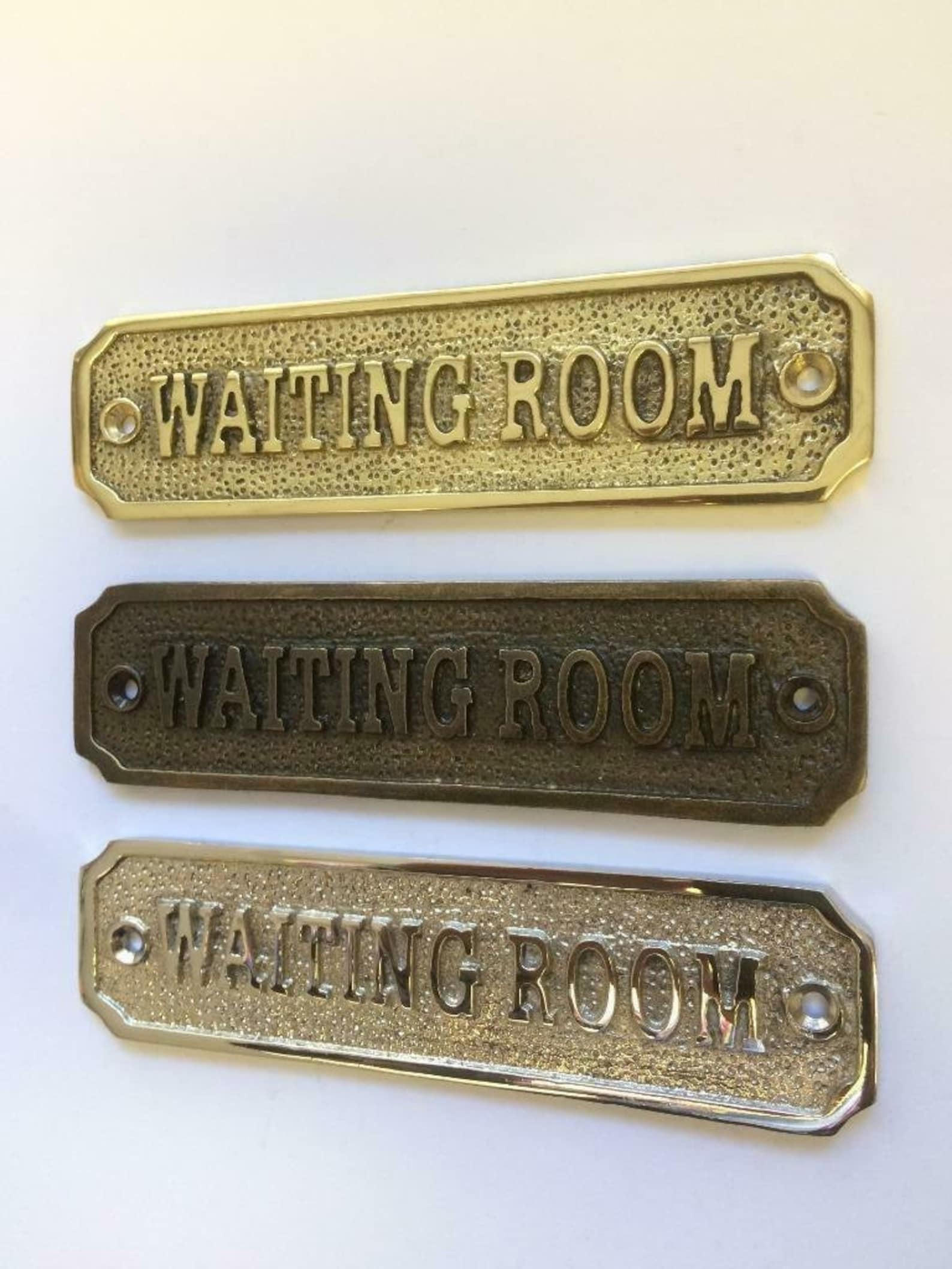 Waiting Room Door Sign Available in Three Finishes Nickel - Etsy UK