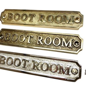 Boot Room Door Sign 17 X 3.4cm Plaque Sent With Screws, Solid Brass ...