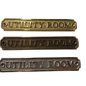 Utility Room Door Sign Available in Three Finishes - Silver Nickel ...