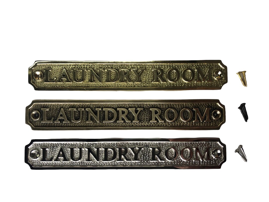 Larger Laundry Room Solid Brass Door Sign With a Choice of Finishes ...