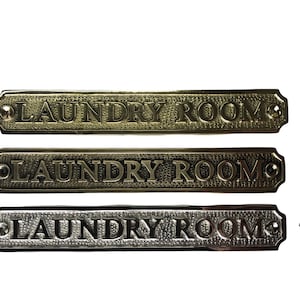 Larger Laundry Room Solid Brass Door Sign With a Choice of Finishes ...