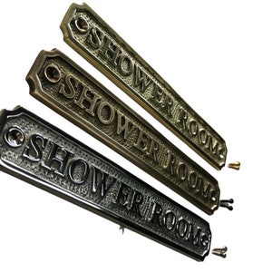 Shower Room Solid 20.5cm Brass Door Sign Available Different - Etsy