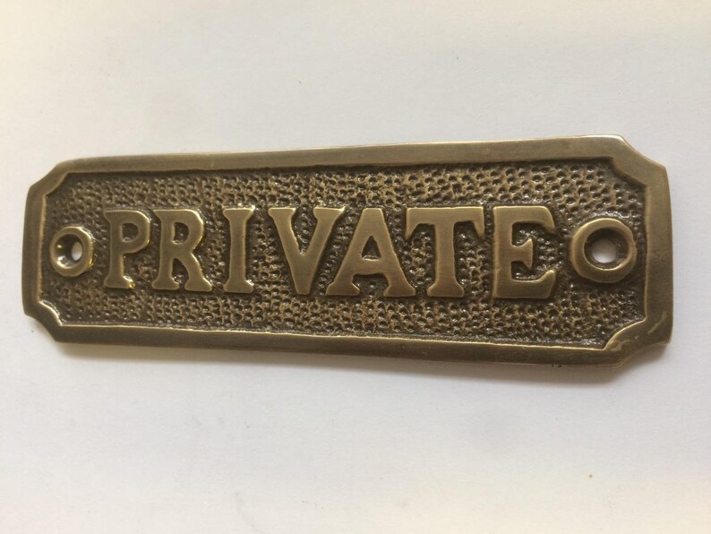 Private Door Sign Available in Three Finishes Nickel | Etsy