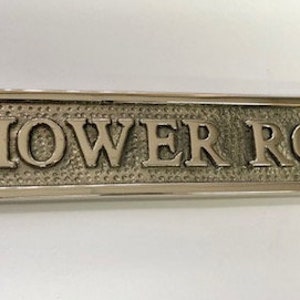 Shower Room Solid 20.5cm Brass Door Sign Available Different Finishes ...