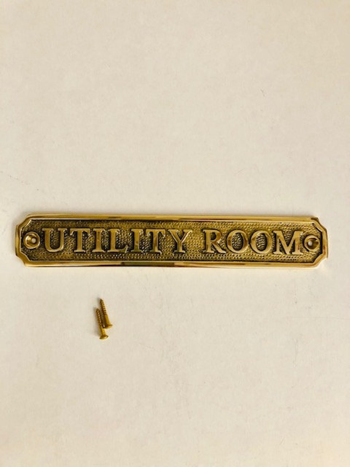 Utility room door sign available in three finishes silver | Etsy